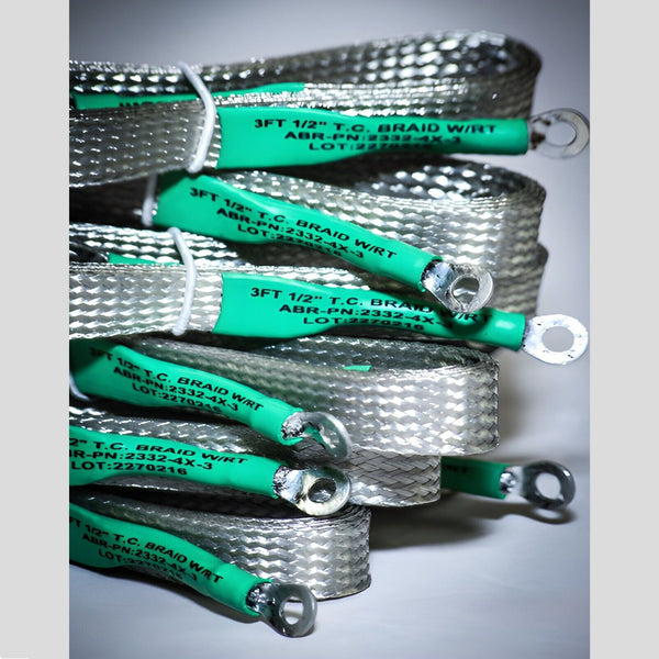 Copper Grounding Braid Assembly, 1 ft x 1/2 inch Flat Tinned – Houston ...